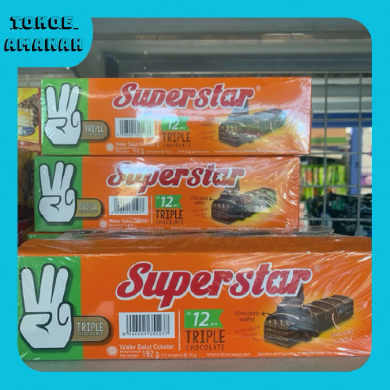 Jual Superstar Triple Wafer Chocolate isi 12 pcs | Shopee Indonesia