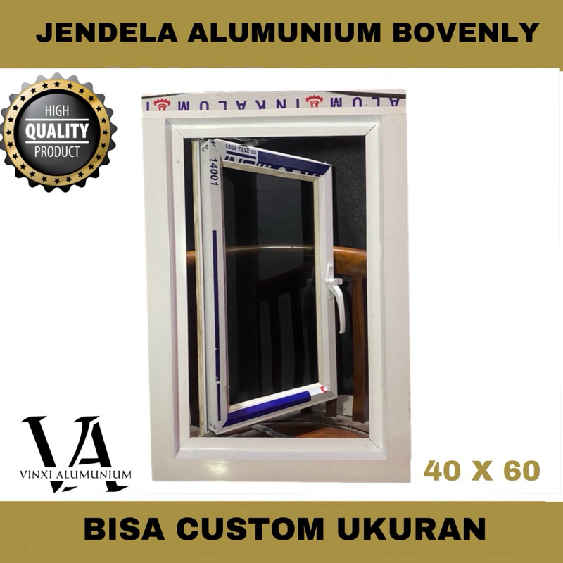Jual JENDELA BOVENLY ALUMUNIUM KACA 40x60 (bisa custom ukuran) | Shopee ...