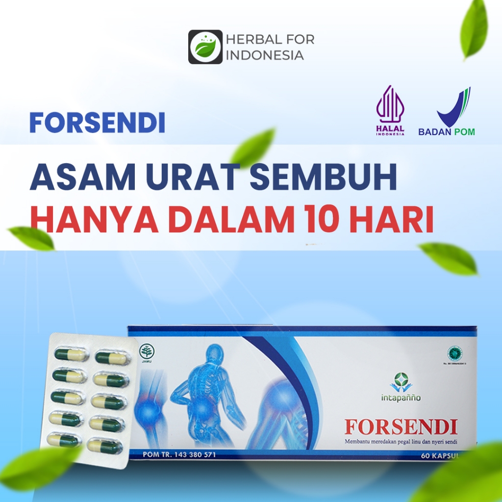 Jual FORSENDI Obat Herbal Asam Urat dan Nyeri Sendi 60 Kapsul | Shopee ...