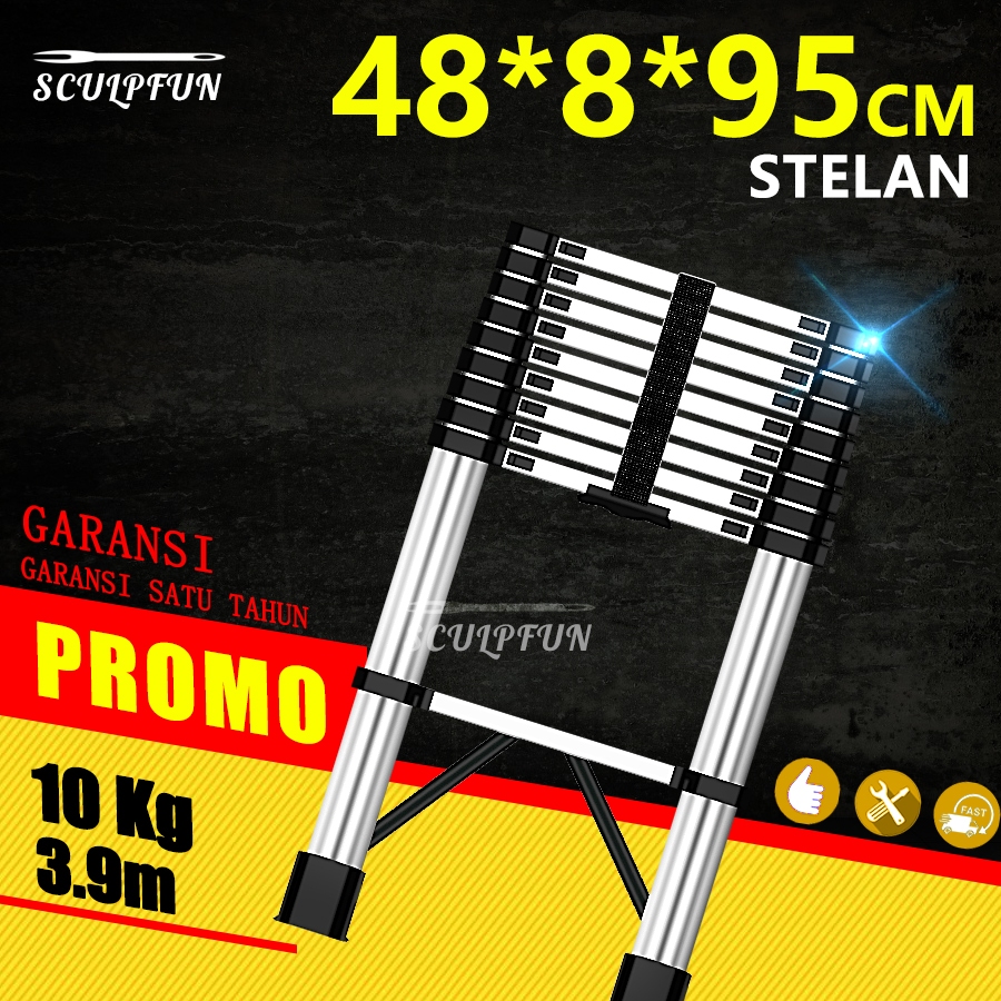 Jual DEWIN Single Double Tangga Lipat Teleskopik 3.9M Portabel Rumah ...