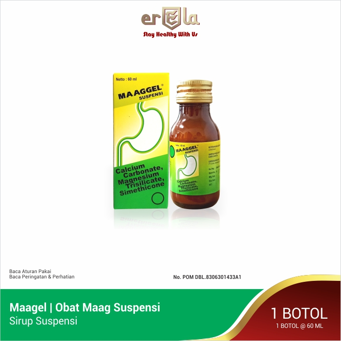 Jual MAAGGEL suspensi / Obat Sakit Maag / Kembung Lambung / 1 botol 60 ...