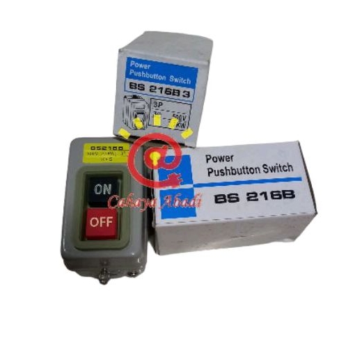 Jual Power Pushbutton Push Button Switch BS 216B 3 BS216B ON OFF 2.2KW 3P | Shopee Indonesia