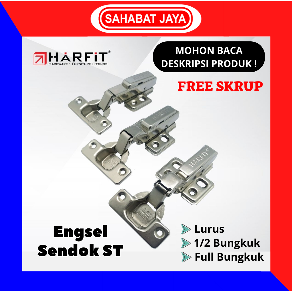 Jual HARFIT ST SERIES 35MM ENGSEL SENDOK SLOW MOTION SOFT CLOSE LURUS ...