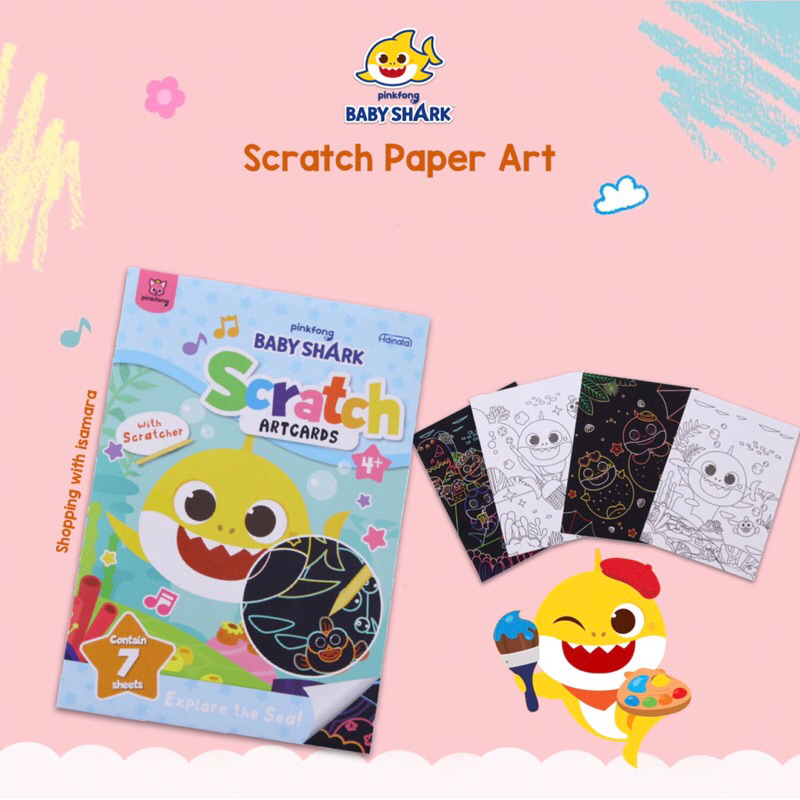 Jual Pinkfong Baby Shark Scratch Paper Art / Scratch Book | Shopee ...
