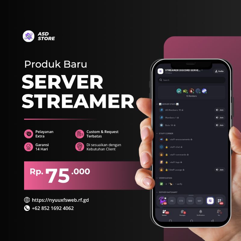 Jual SERVER DISCORD STREAMER - CUSTOM EDITION | Shopee Indonesia