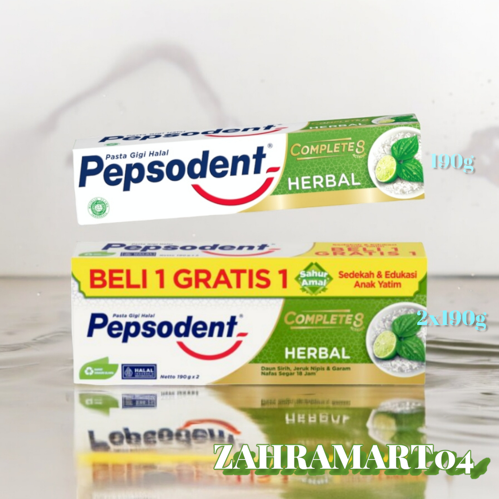Jual Pepsodent Pasta Gigi Herbal Complete8 2x190g | Shopee Indonesia