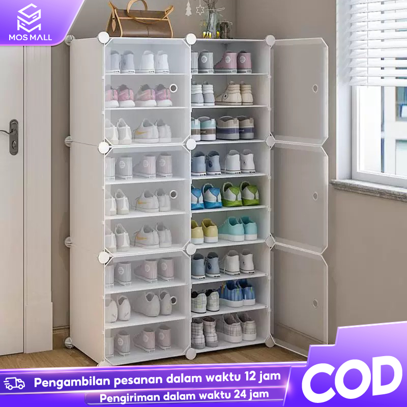 Jual Rak Sepatu Tertutup Anti Debu Rak Sepatu 8 Susun Plastik Lemari ...