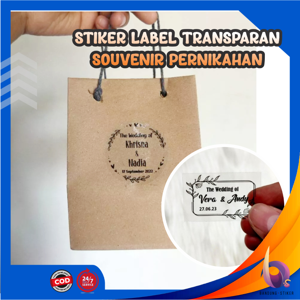 Jual Bandung Stiker - Sticker Label Transparan Souvenir Wedding ...