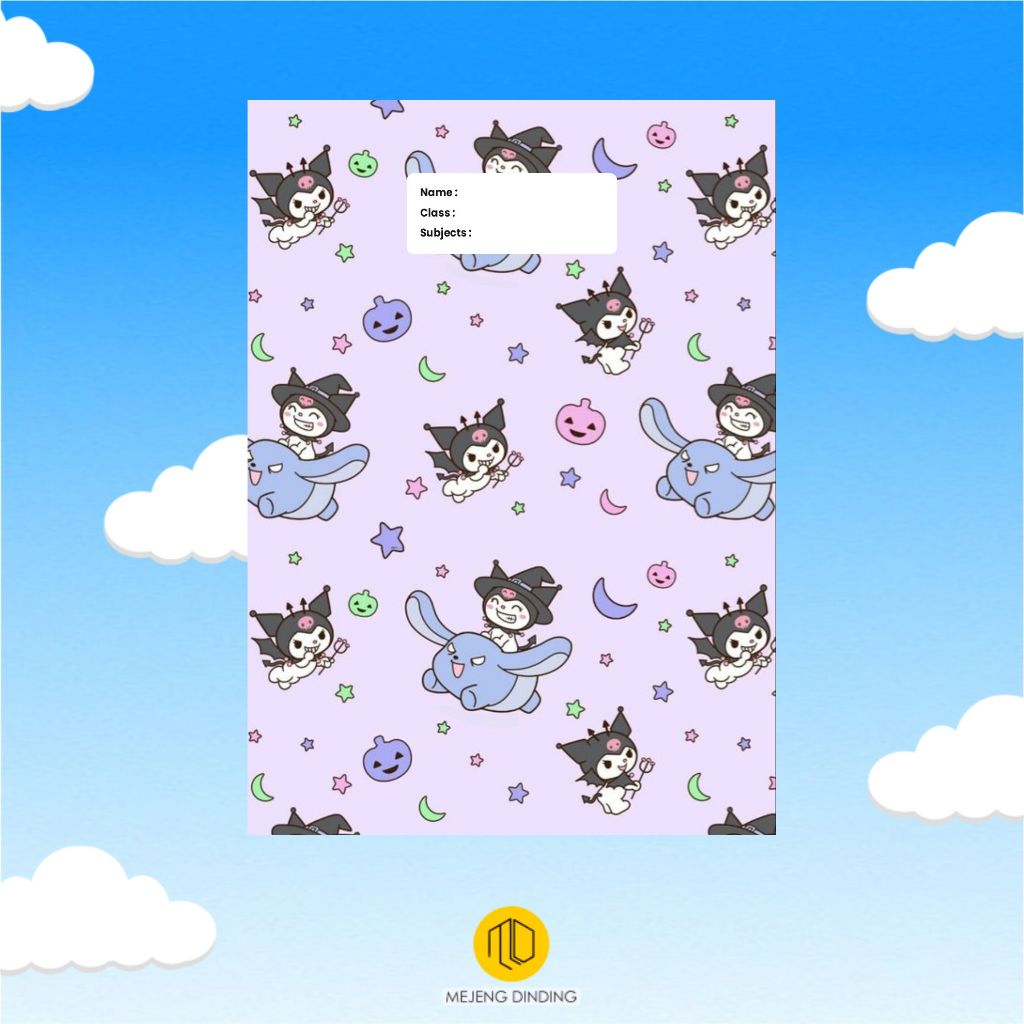 Jual SAMPUL BUKU AESTHETIC ISI 10 PCS / SAMPUL BUKU MOTIF KUROMI SANRIO ...