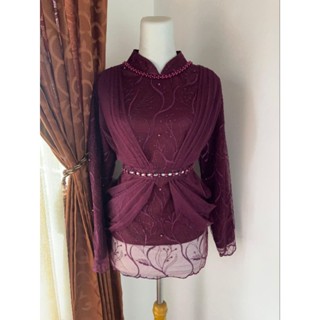 Jual kebaya wisuda/pagar ayu warna burgundy | Shopee Indonesia