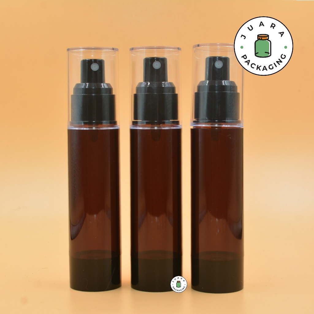 Jual Botol Spray Airless 50ml Plastik Warna Coklat Amber – Botol Airless Sprayer Skincare Tanpa ...