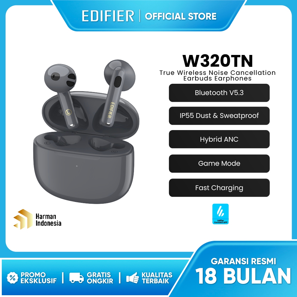 Jual EDIFIER W320TN True Wireless Noise Cancellation Earbuds Headphones ...