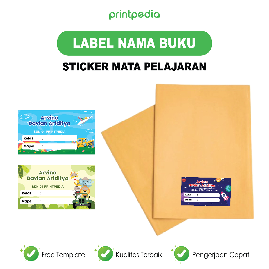 Jual Stiker Label Buku Custom / Stiker Mata Pelajaran / Stiker Custom ...