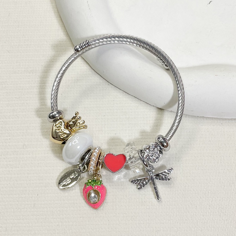 Jual Premium Gelang Pandora Charms Bracelet Serut Titanium Asli Wanita ...