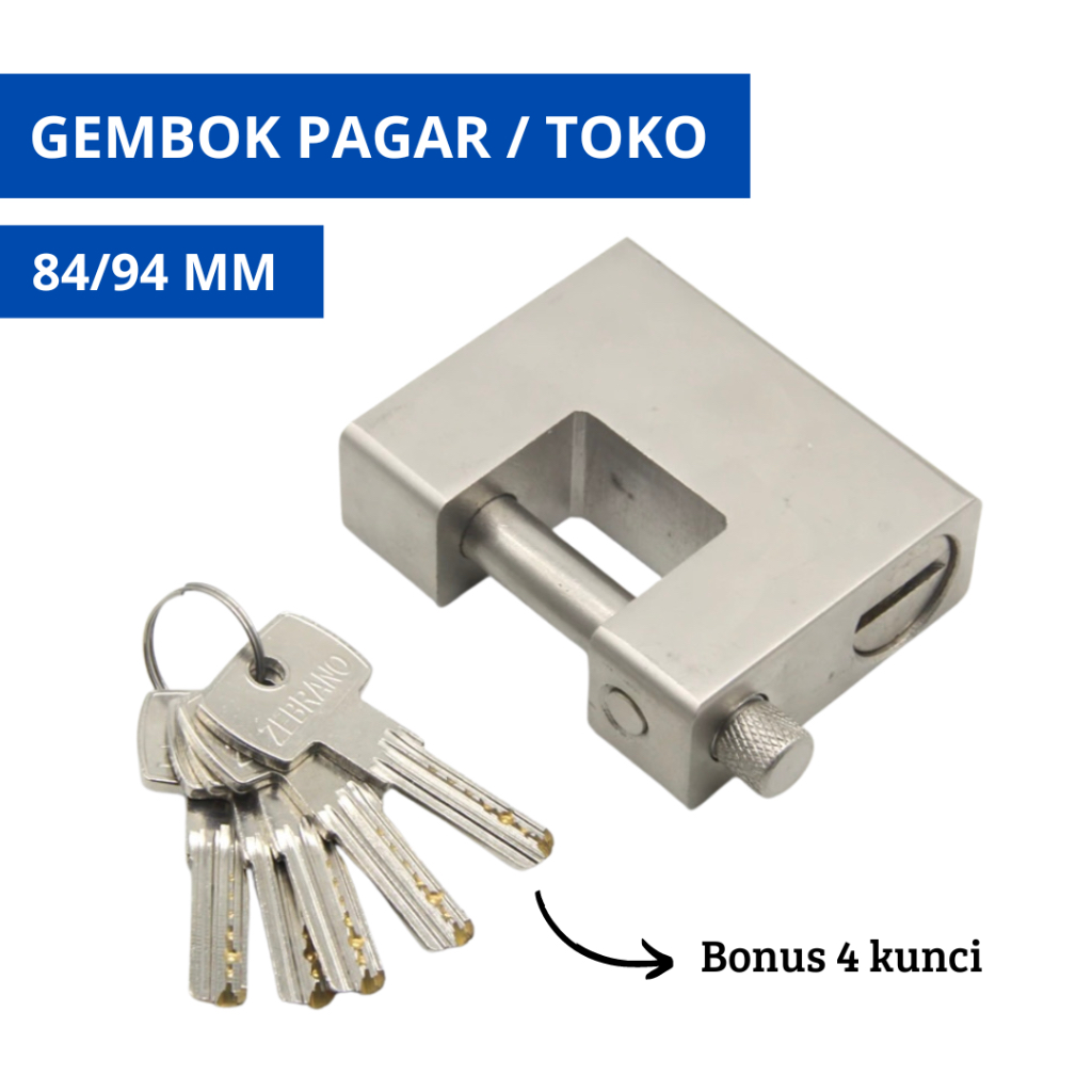 Jual GEMBOK BAJA 84MM 94MM ANTI MALING KUNCI GEMBOK BESAR PAGAR RUMAH ...