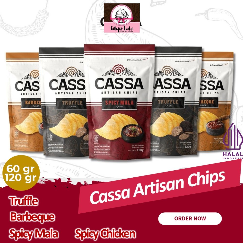 Jual Cassa Artisan Chips Spicy Chicken spicy Mala Barbeque Truffle 60 gram dan 120 gram | Shopee ...