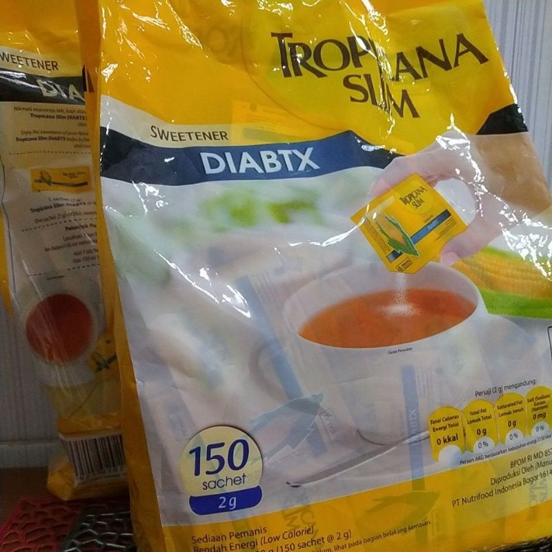 Jual GULA TROPICANA SLIM SWEETENER DIABTX, 150 SACHET, 100% ORI ...