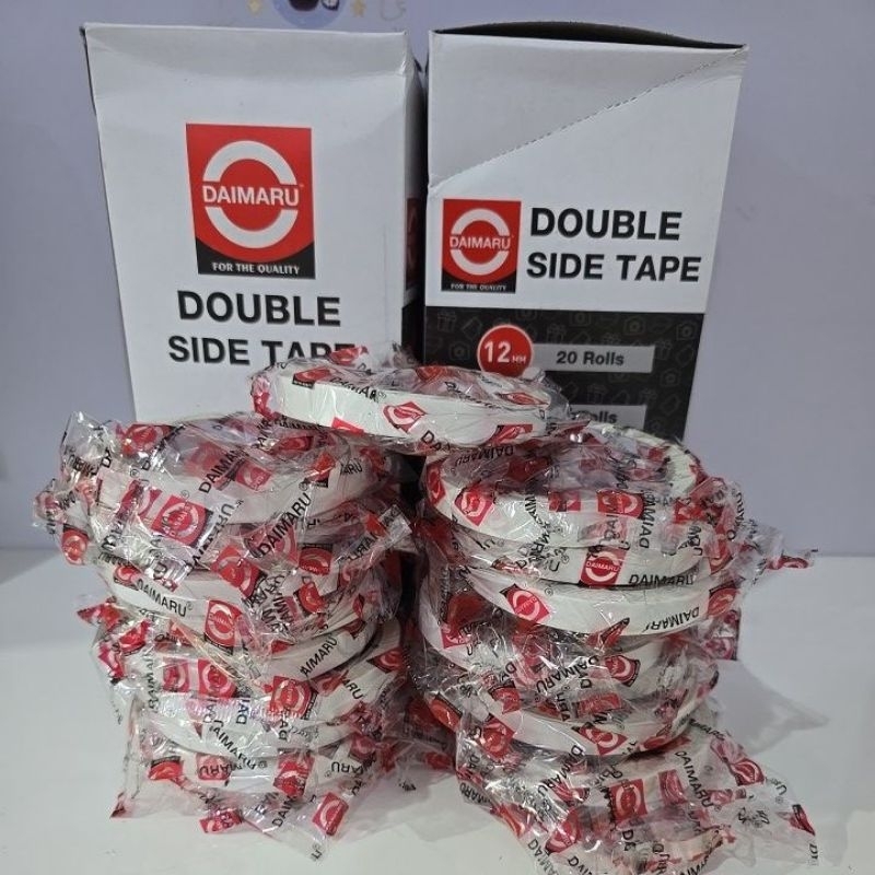 Jual double tape daimaru ½inch 12mm x 12yard (SATUAN) | Shopee Indonesia