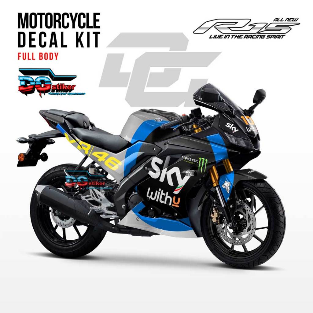 Jual Decal Sticker R15 V3 Sky Racing 2020 DG Stiker | Shopee Indonesia
