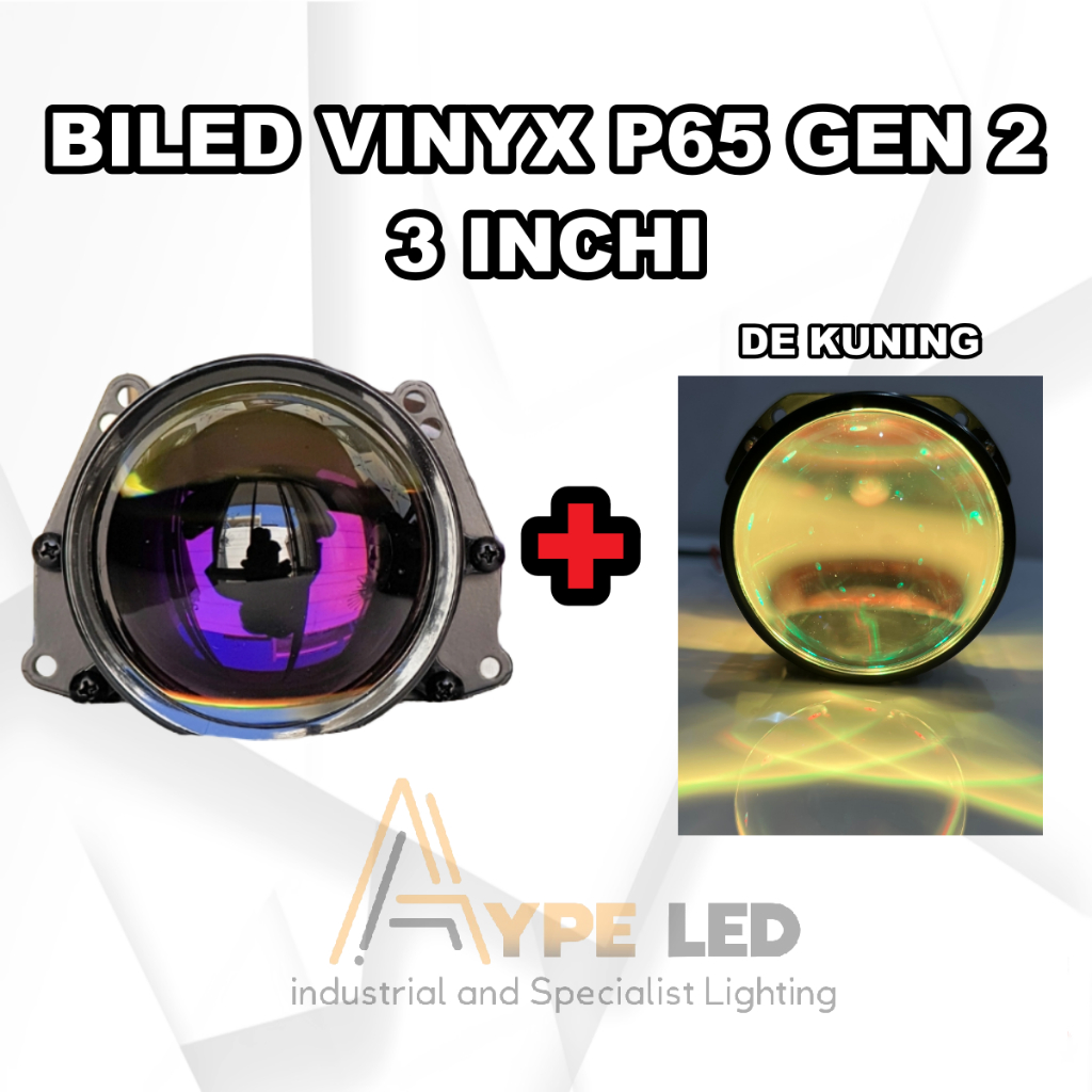 Jual ORIGINAL BILED PROJECTOR VINYX P65 GEN 2 3 INCHI PURPLE LENS 65W ...