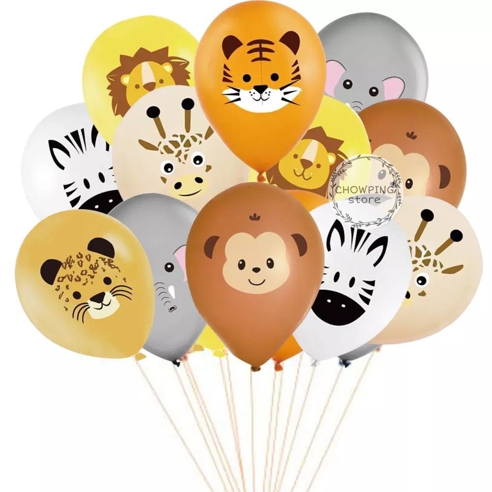 Jual Balon Latex Karet Print Kepala Hewan Binatang Safari Jungle Animal ...