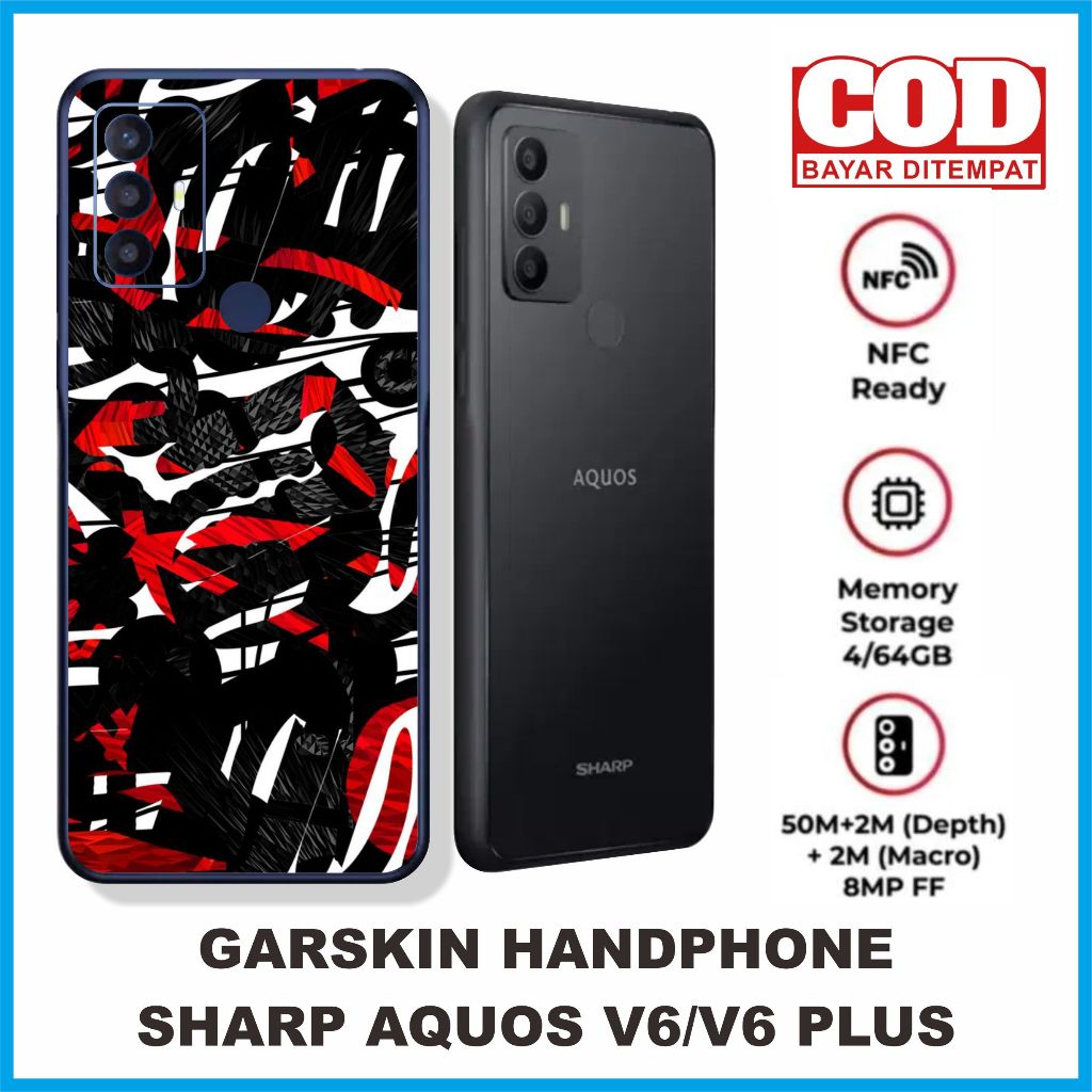 Jual Skin Handphone Garskin HP SHARP AQUOS V6 V6 PLUS Custom gambar isi ...