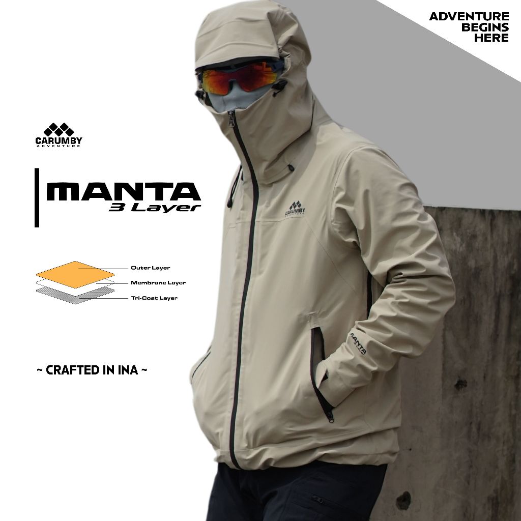 Jual Jaket Gunung Carumby Manta 3 layer Waterproof | Shopee Indonesia