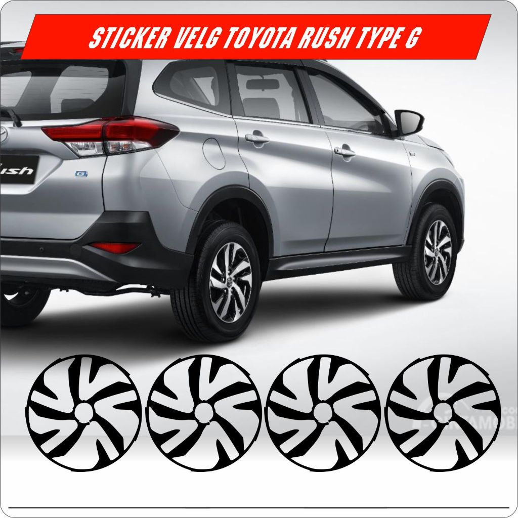 Jual STIKER VELG/STICKER DELETE SILVER PELEK/VELG TOYOTA RUSH TYPE G (5 ...