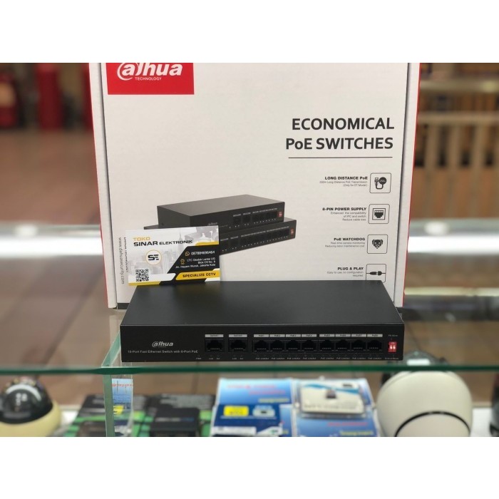 Jual POE SWITCH HUB DAHUA 8PORT+2PORT SMART FAST ETHERNET | Shopee ...