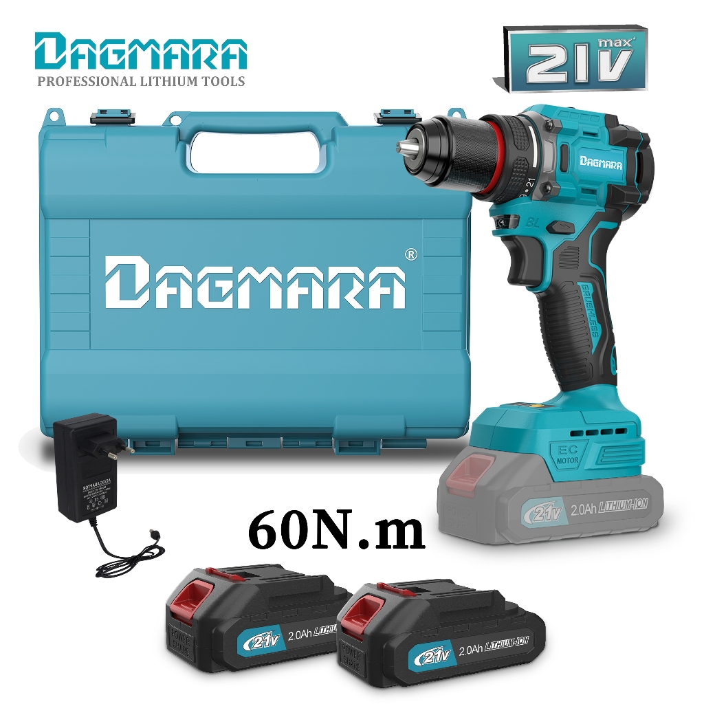 Jual DAGMARA 21v Cordless impact drill D4812 Brushless Motor with 10MM ...