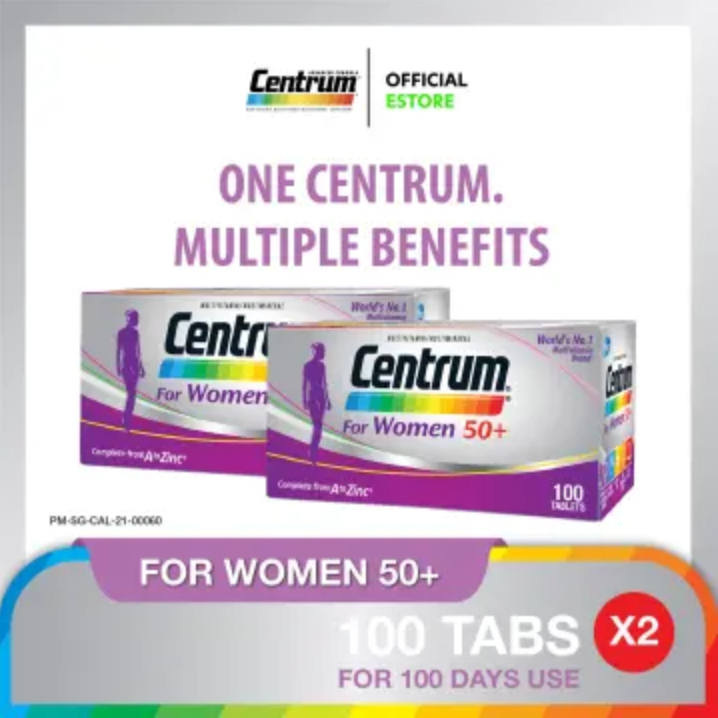 Jual CENTRUM For Woman 50+ Multivitamin 100 Tablets x 2 (SINGAPORE ...