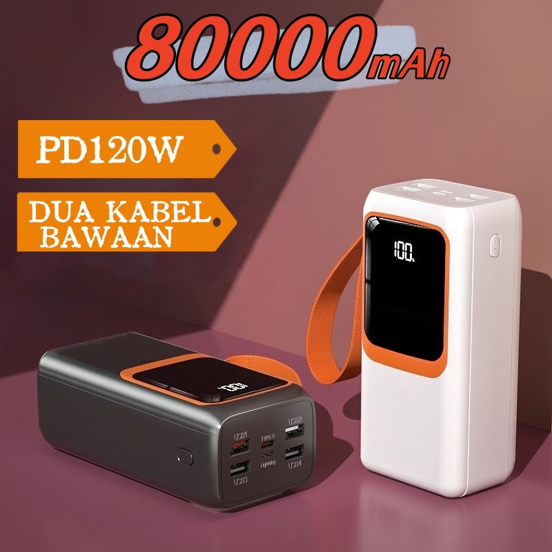 Jual PTP 80000mAh Powerbank Fast Charging Type C PD120W 4 USB Output ...