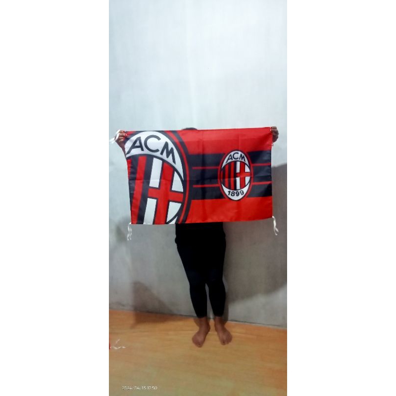 Jual Bendera Printing Suporter Sepak Bola AC MILAN Ready Stok | Shopee ...