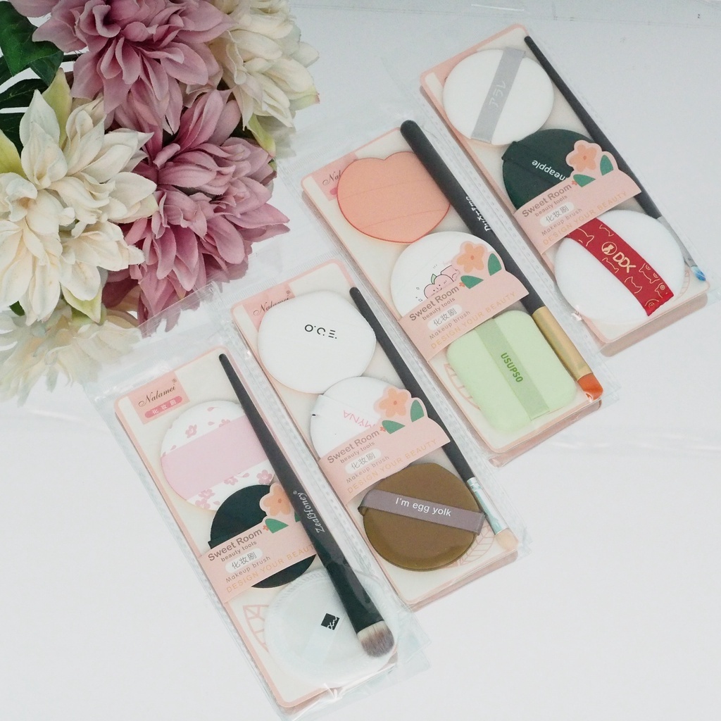 Jual CLAIYDREAM Spons Bedak Kuas Make up SET ISI 4 Pcs Multi Fungsi Set ...