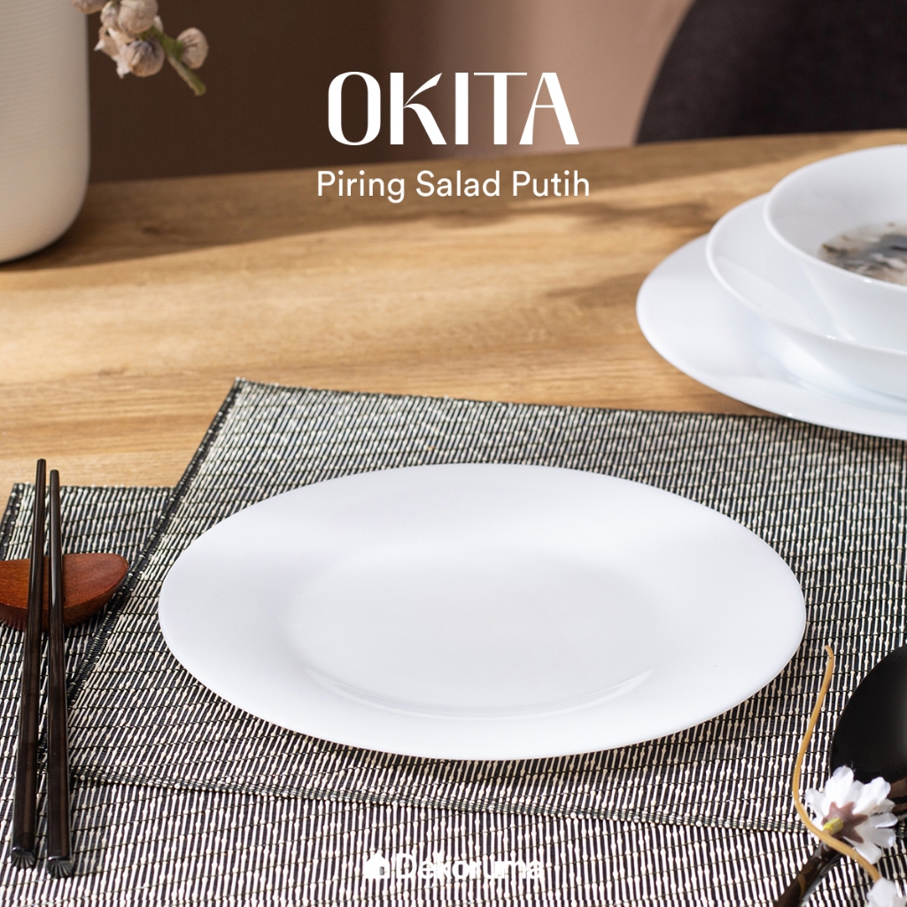 Jual Dekoruma OKITA Piring Salad Putih / Piring Makan / Dinner Plate ...