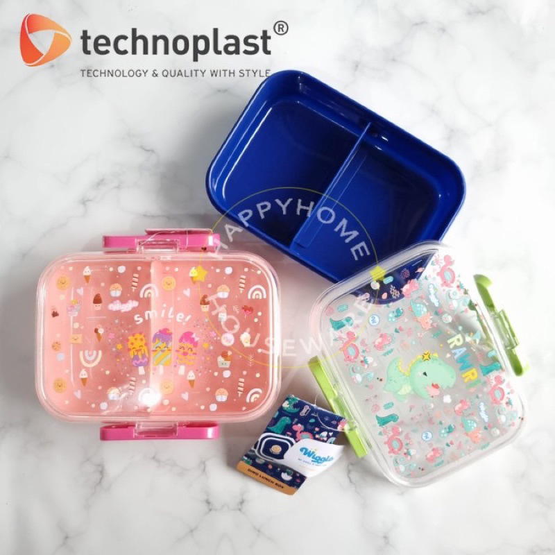 Jual [Hijau Tosca] Wiggle Terbaru Design Hello Dino Lunch Box 750ml ...