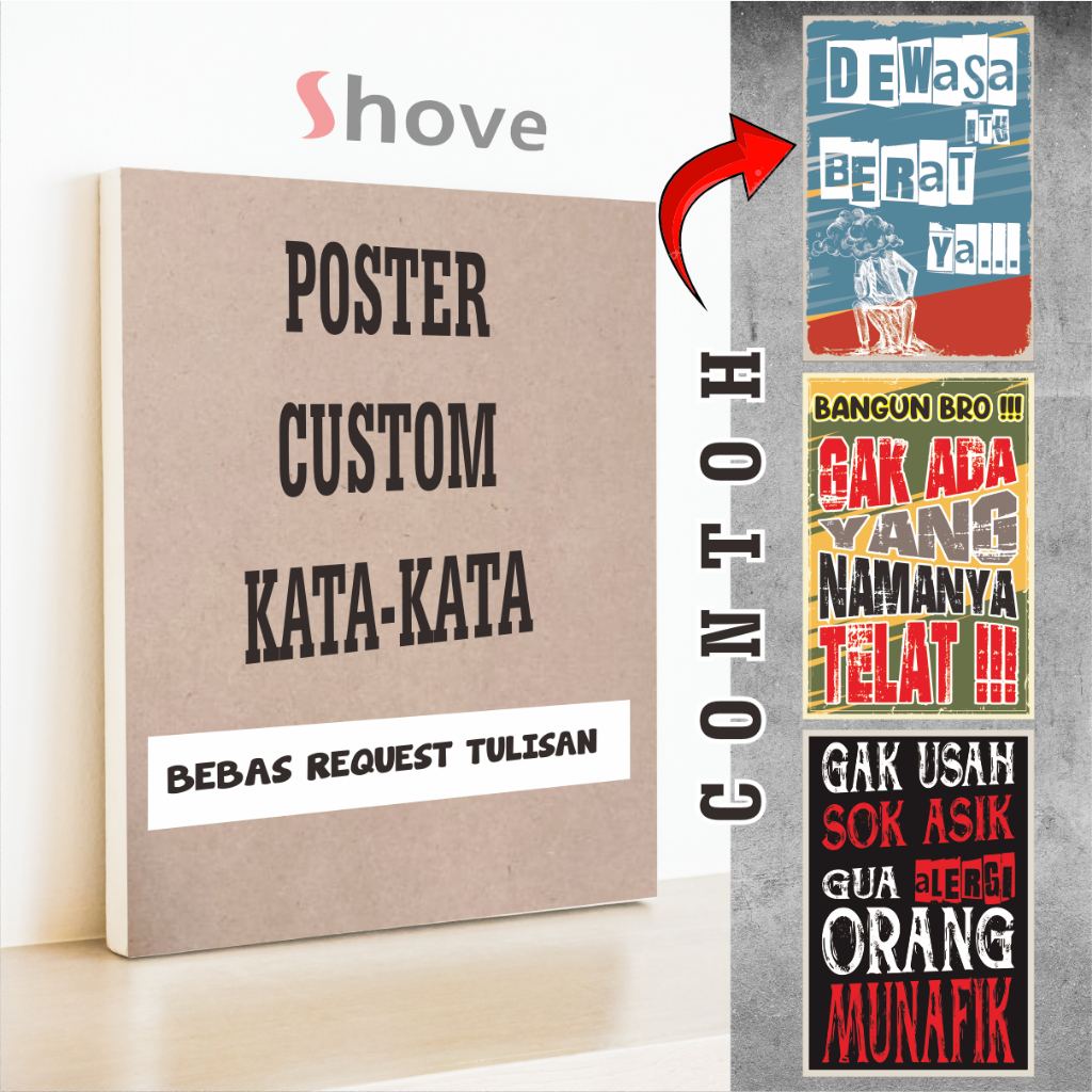 Jual Poster Dinding Custom Tulisan - Hiasan Dinding Kamar | Shopee ...