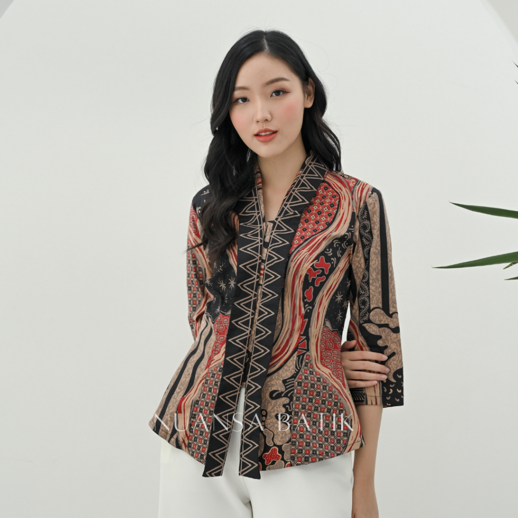 Jual Nuansa Batik Blouse Batik Model Kutu Baru Lengan 7/8 Bahan Katun ...