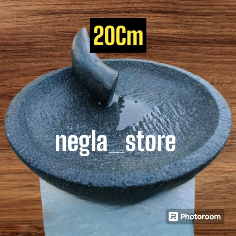 Jual COBEK BATU ASLI PAHAT 20CM gratis ulekan/mutu | Shopee Indonesia