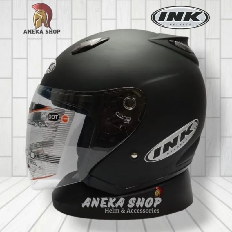 Jual HELM INK CENTRO JET SOLID BLACK DOFF | SINGLE VISOR | ORIGINAL ...