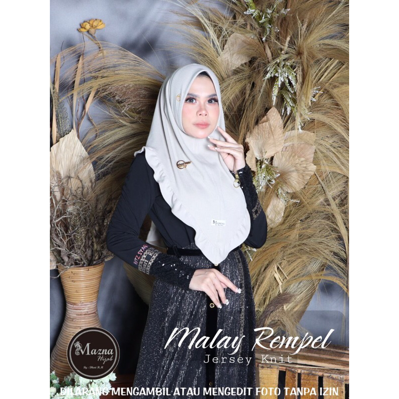 Jual JILBAB DAILY INSTAN MALAY KNIT KRIWIL REMPEL UKURAN STANDAR ORI ...