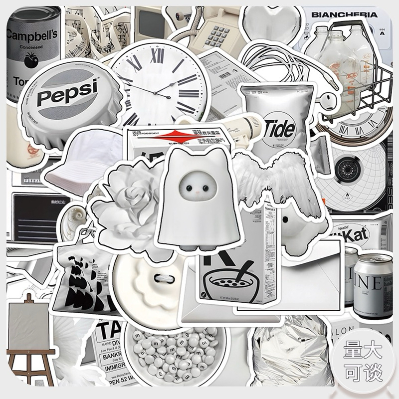 Jual 63pcs Sticker Cartoon White Waterproof Stiker HP Aesthetic Laptop ...