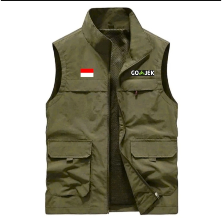 Jual Rompi Jaket Driver Gojek | Rompi Outdoor Gojek Anti Air Pelindung ...