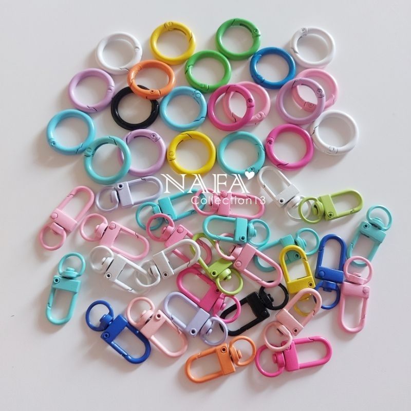 Jual (5pcs) Kokot besi warna warni premium Hook Ganci Buka tutup Bulat ...