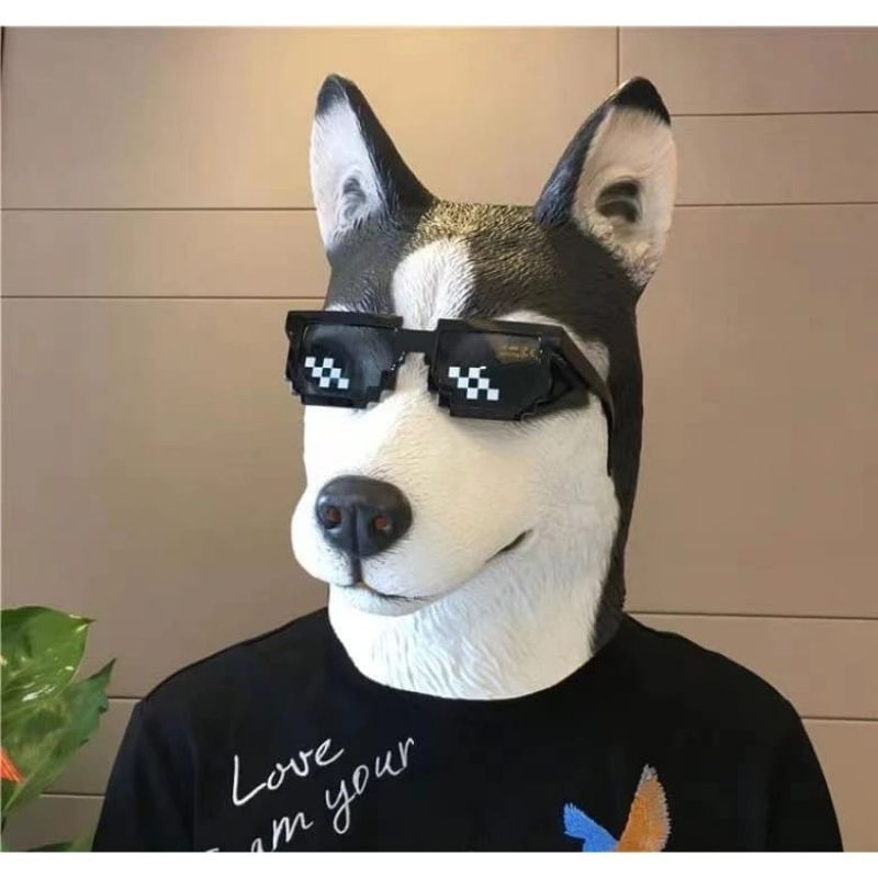 Jual topeng anjing husky latex + kacamata maincraf | Shopee Indonesia