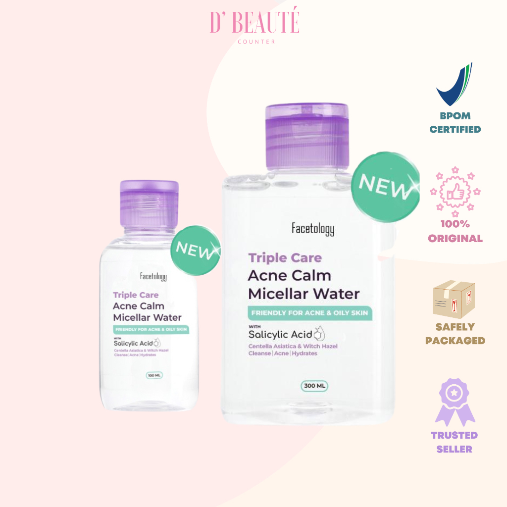 Jual Facetology Triple Care Acne Calm Micellar Water 100ml / 300ml ...