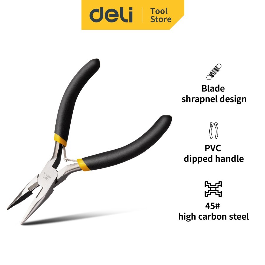 Jual Deli Tang Cucut Mini 5 inch Tang Lancip Kecil 5" Carbon Steel Mini Pliers EDL20026 | Shopee ...