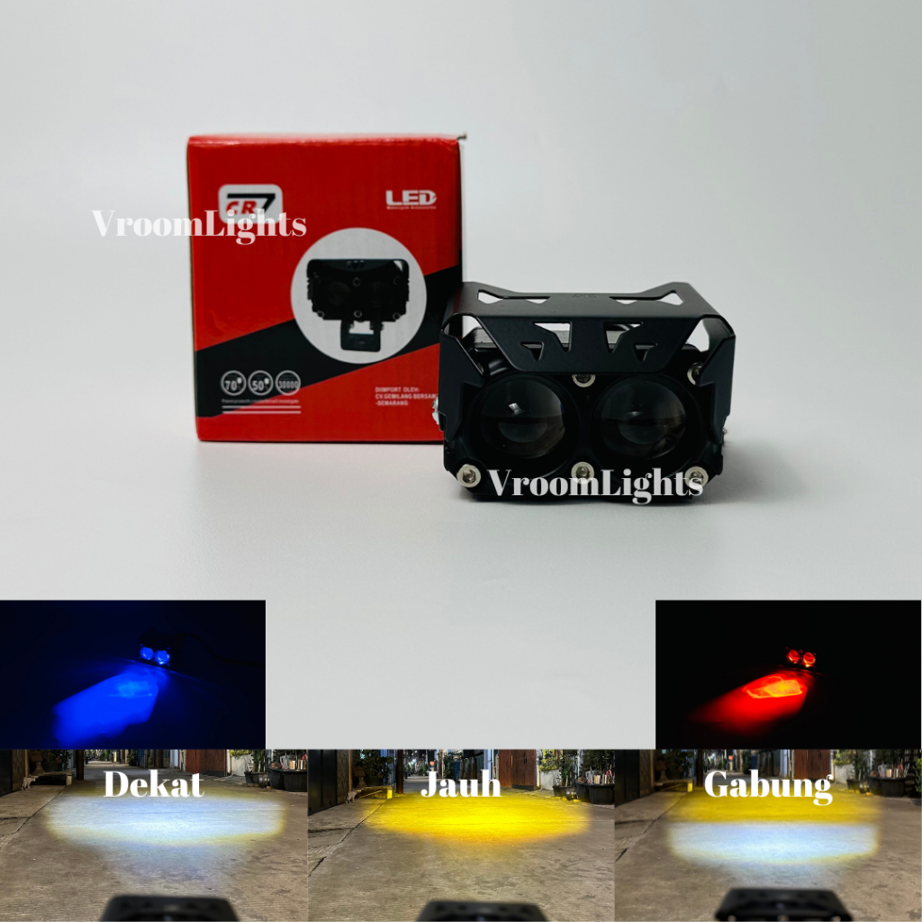 Jual CR7 Tipe CR1020 Lampu Tembak 2 Mata LED Plus Devil Waterproof ...