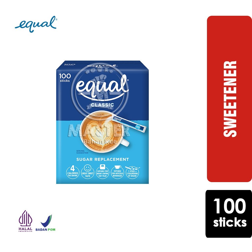 Jual Gula Pemanis Equal Classic Sweetener Nol Kalori [1 Box isi 100stik ...