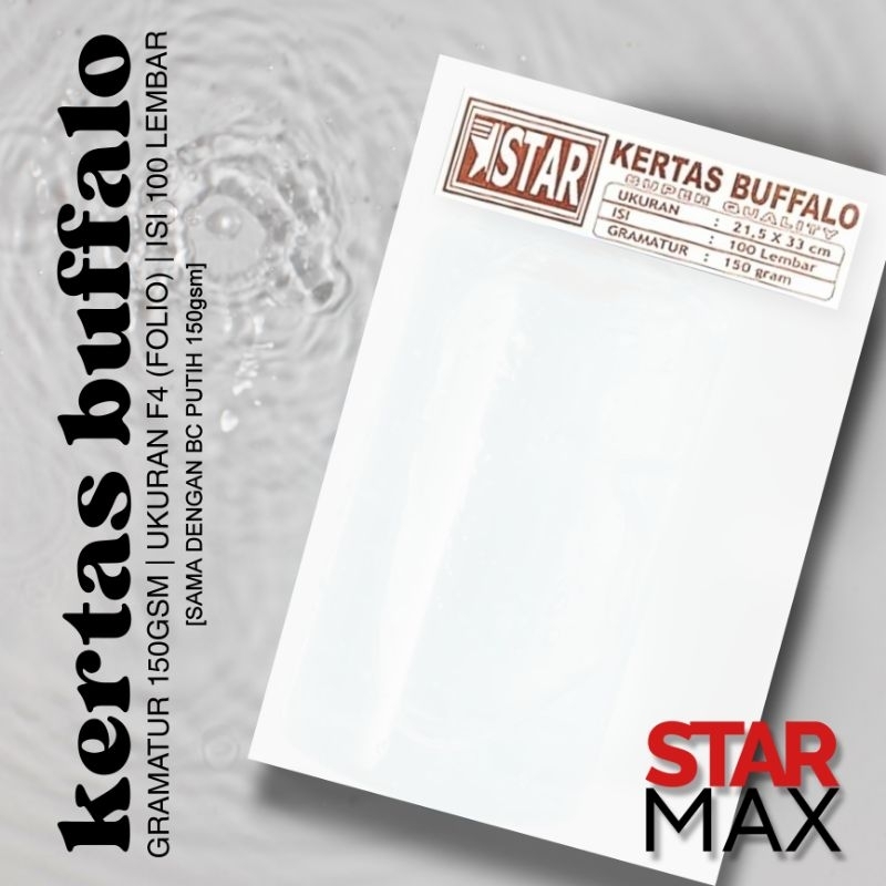 Jual 100 LEMBAR | Kertas BC Putih 150 gsm F4 (Buffalo Putih) | per pack ...